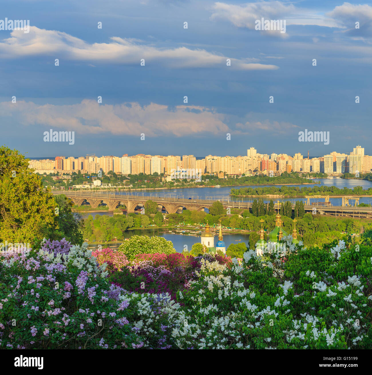Sunset in Kiev Stock Photo - Alamy