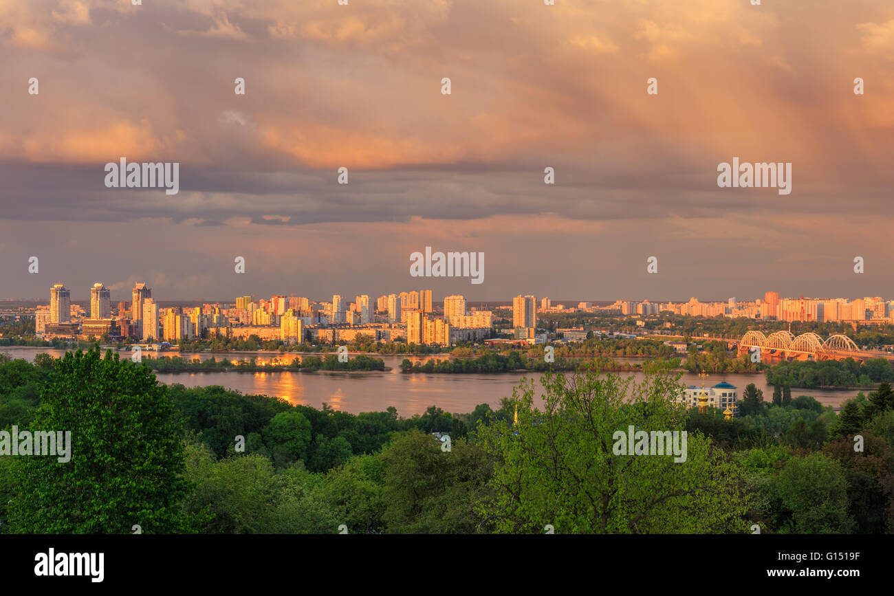 Sunset in Kiev Stock Photo - Alamy