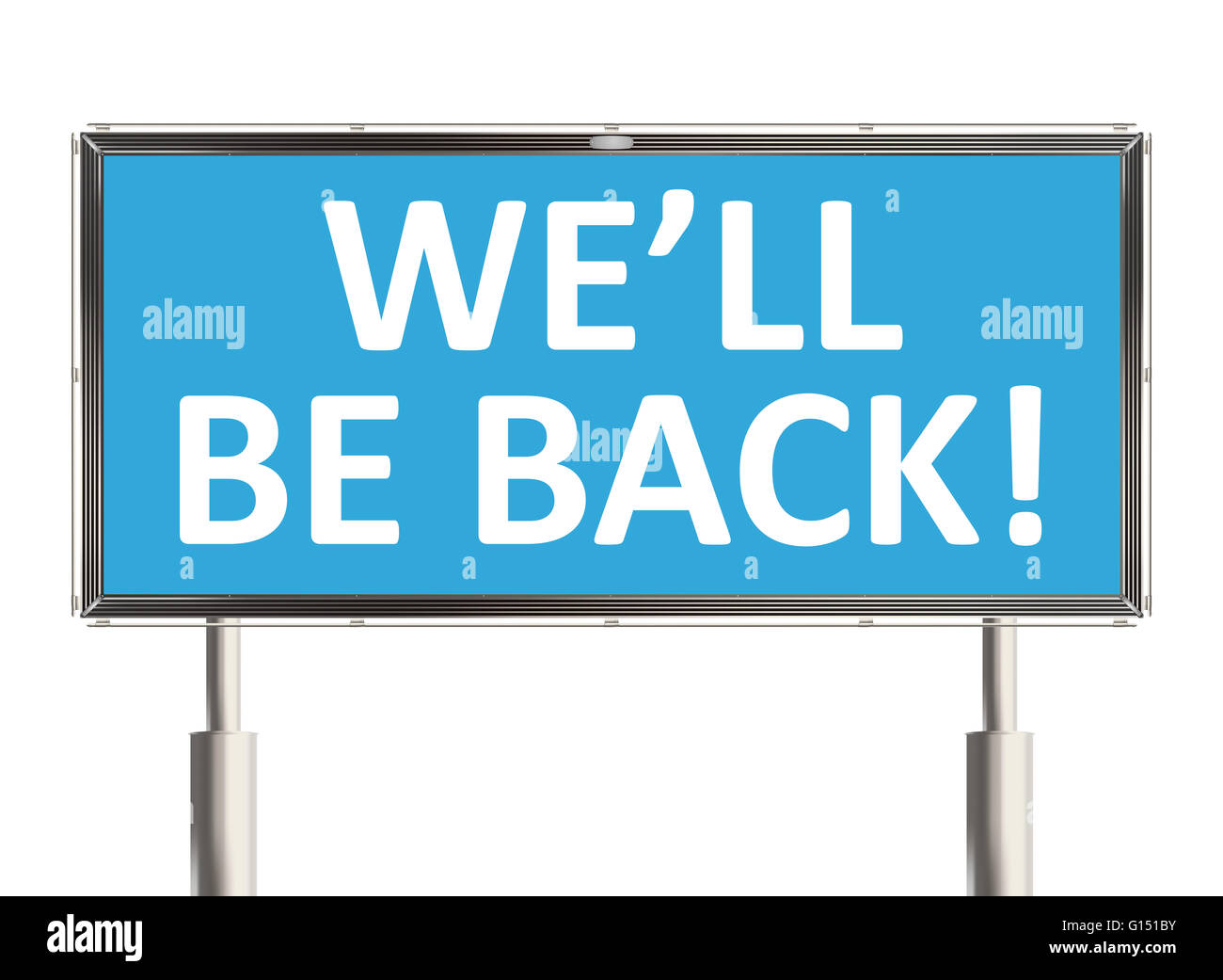 Back Later Sign Cut Out Stock Images & Pictures - Alamy