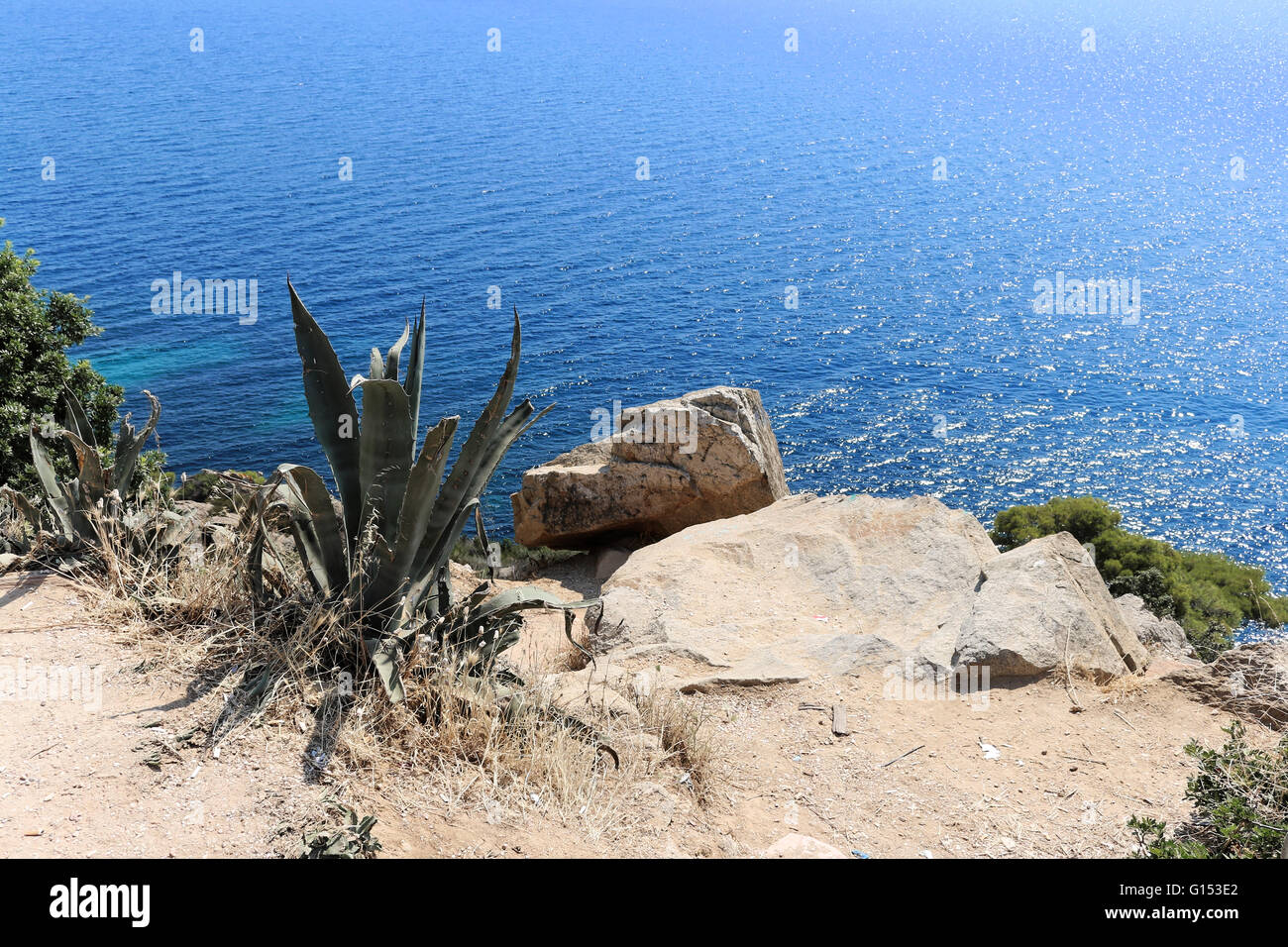 View of the turquoise Aegean Sea Stock Photo - Alamy