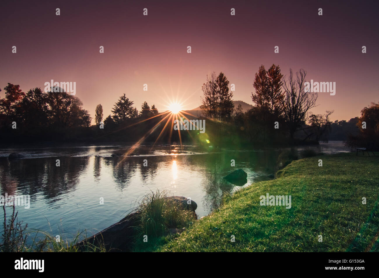 Sunrise over lake of two rivers hi-res stock photography and images - Alamy