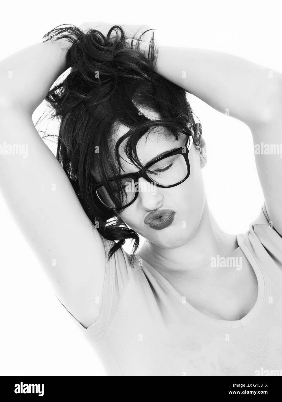 Frustration expressing Black and White Stock Photos & Images - Alamy