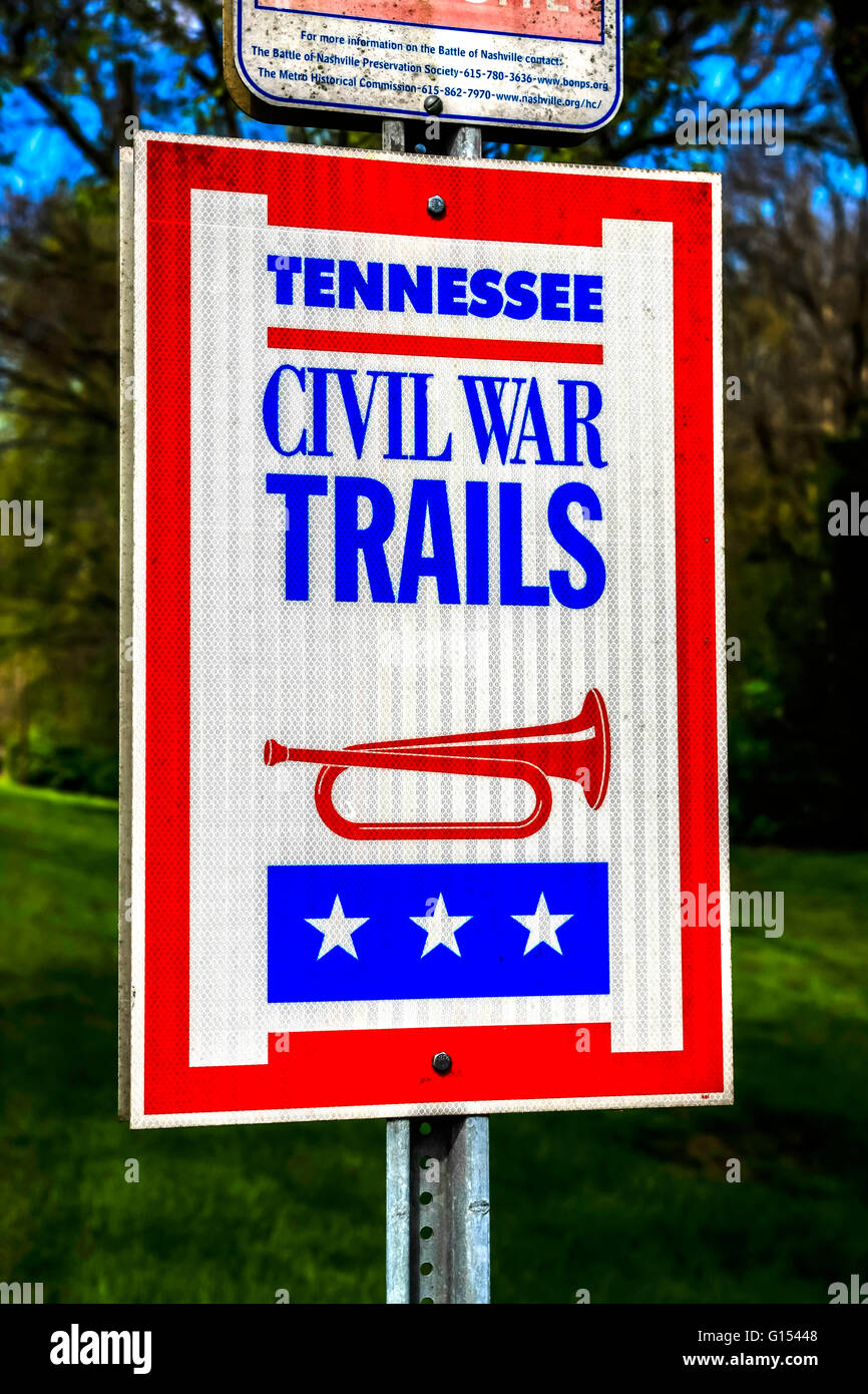 Tennessee Civil War Trails sign in Nashville Stock Photo - Alamy