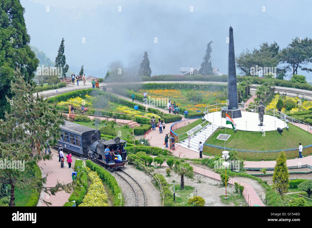 Steam Locomotive hauled Darjeeling Himalayan Railway at Batasia Loop ...