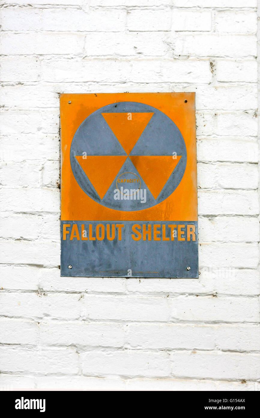 1960s Nuclear war Fallout Shelter sign sign at the Colbert County ...