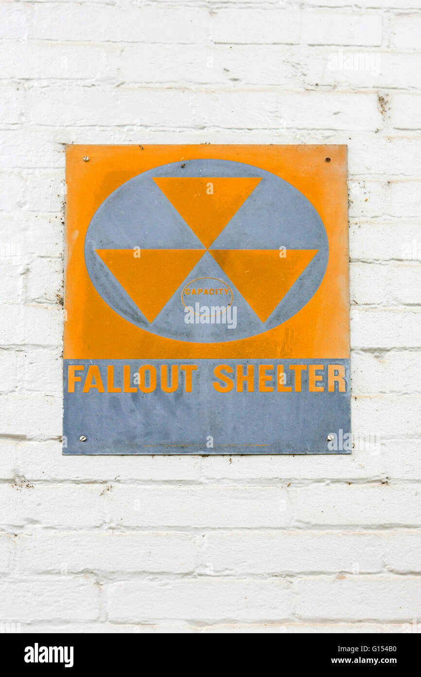 1960s Nuclear war Fallout Shelter sign sign at the Colbert County ...