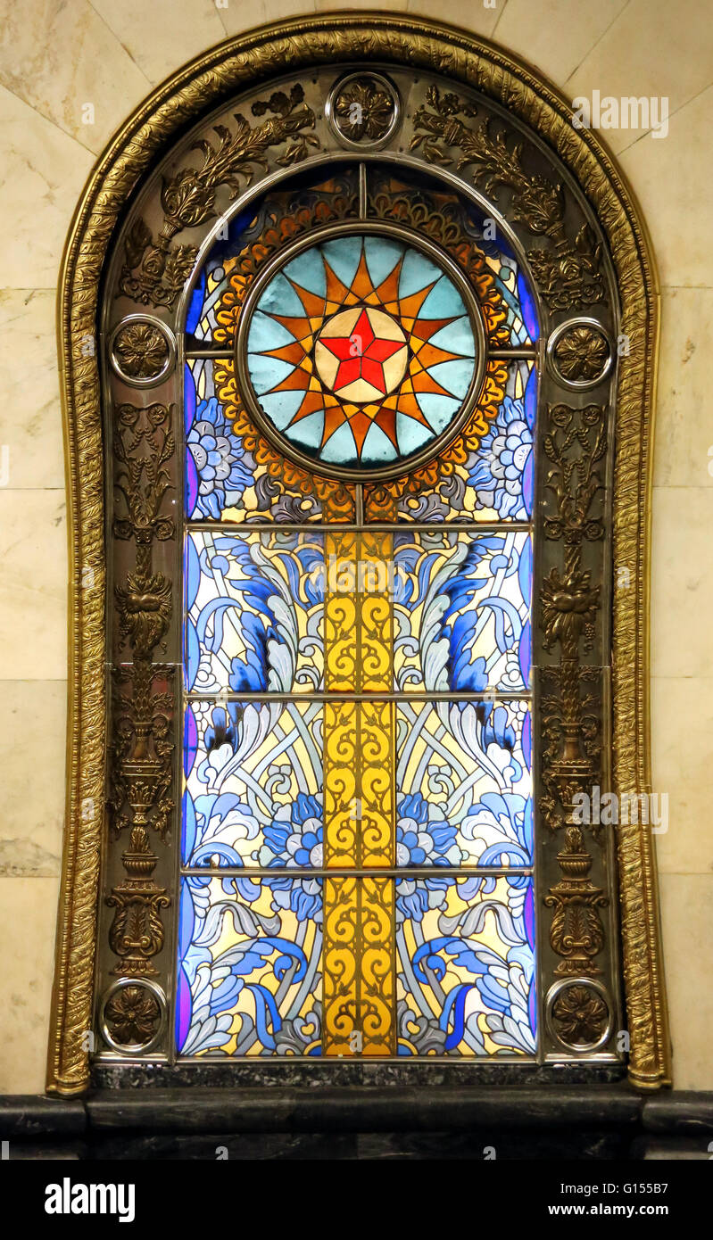 Stained glass picture Stock Photo - Alamy