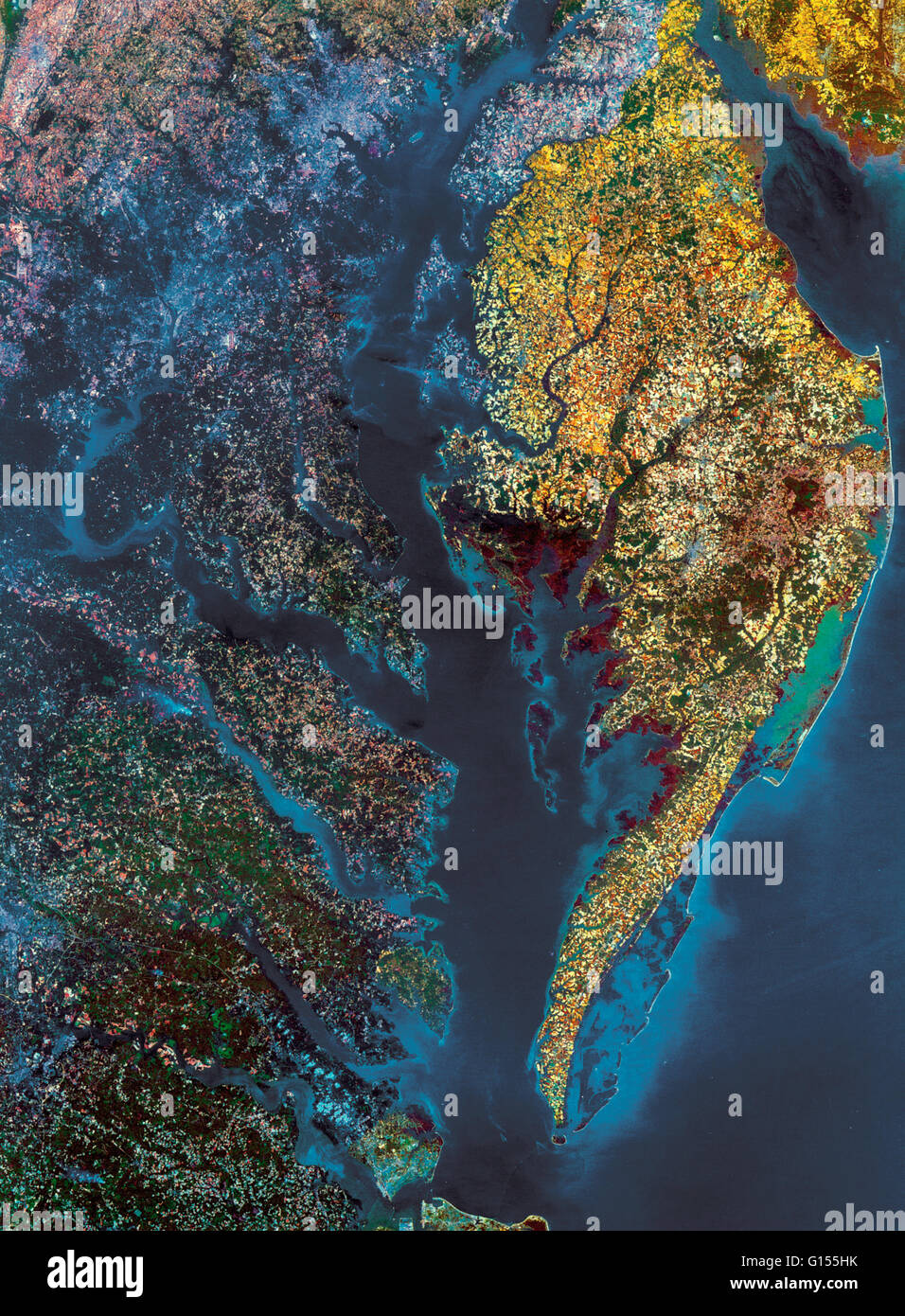 Chesapeake Bay from space Stock Photo - Alamy