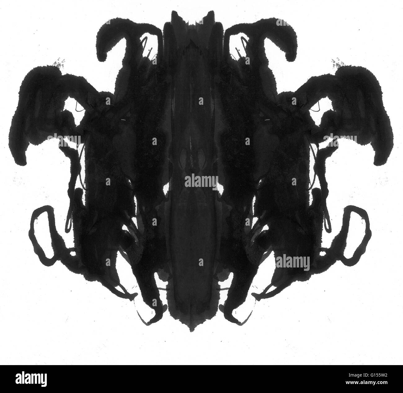 Inkblot similar to those used in the Rorschach psychological test Stock ...