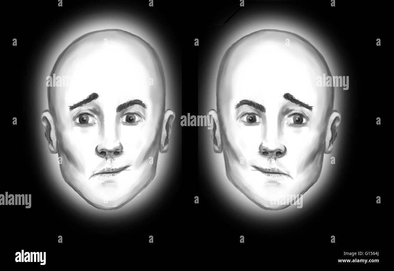 An illusion involving deciding which face appears happier Stock Photo ...