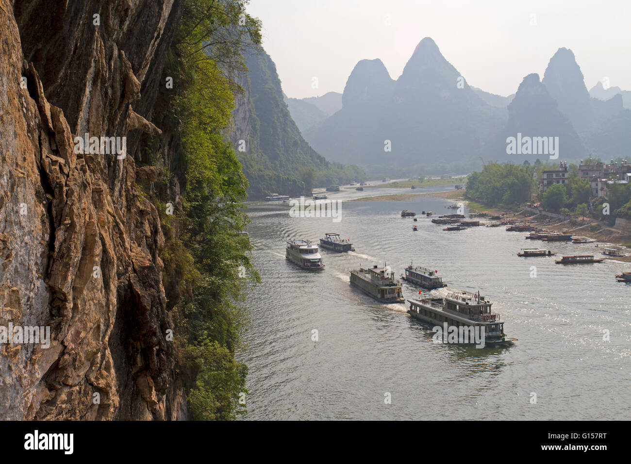 Boats on the Li River at Xingping Stock Photo - Alamy