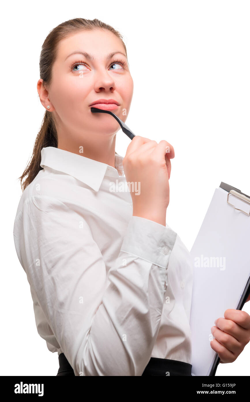 Attractive brunette office woman wearing hi-res stock photography and ...