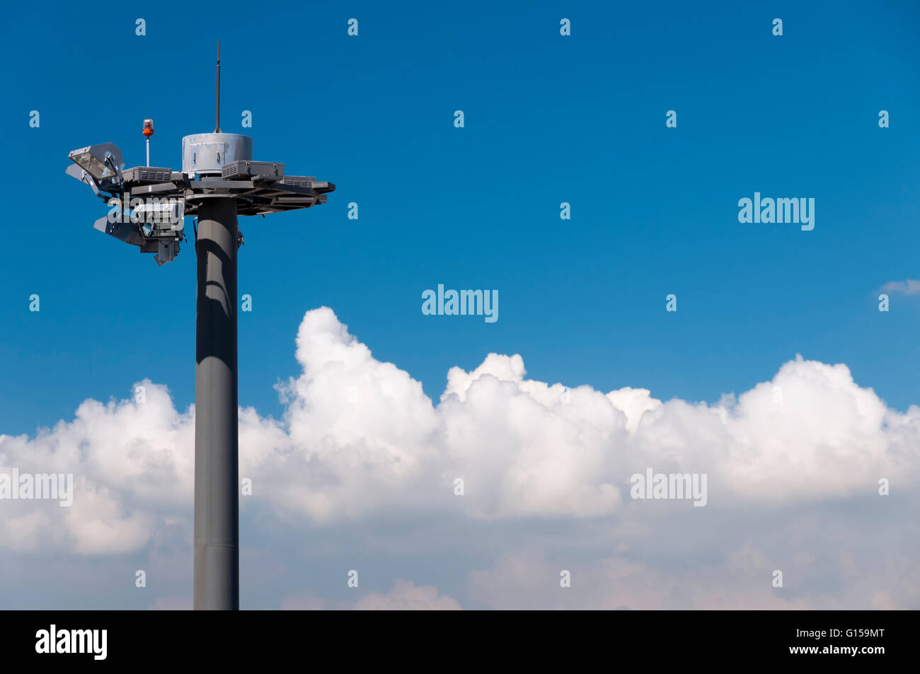 Telecommunication tower at the airport Stock Photo - Alamy