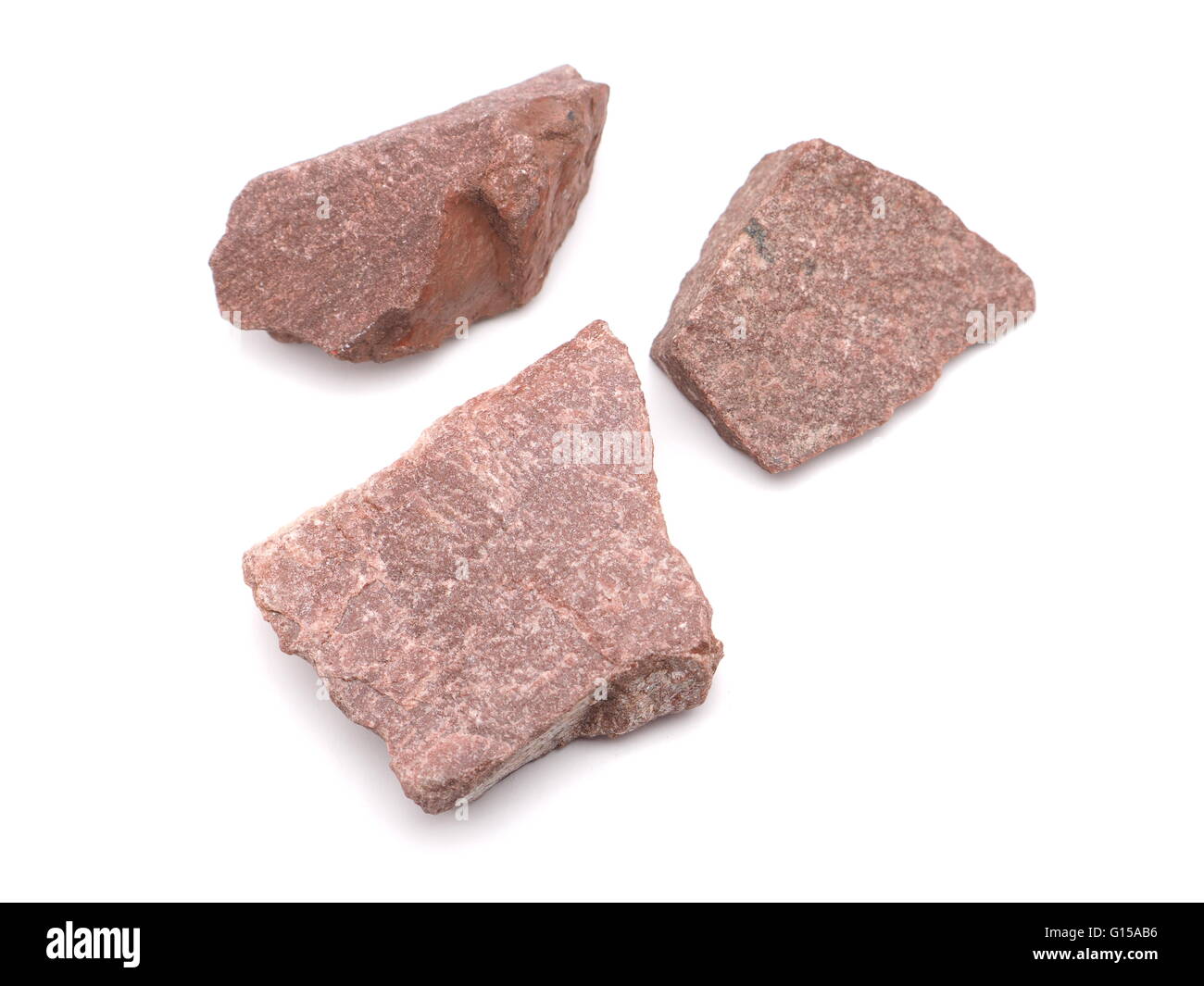 quartzitic sandstone crimson on a white background Stock Photo - Alamy