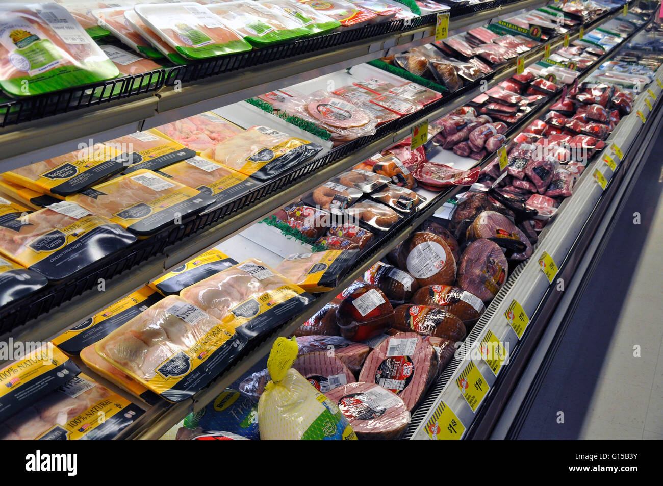 The meat counter in a store Stock Photo - Alamy