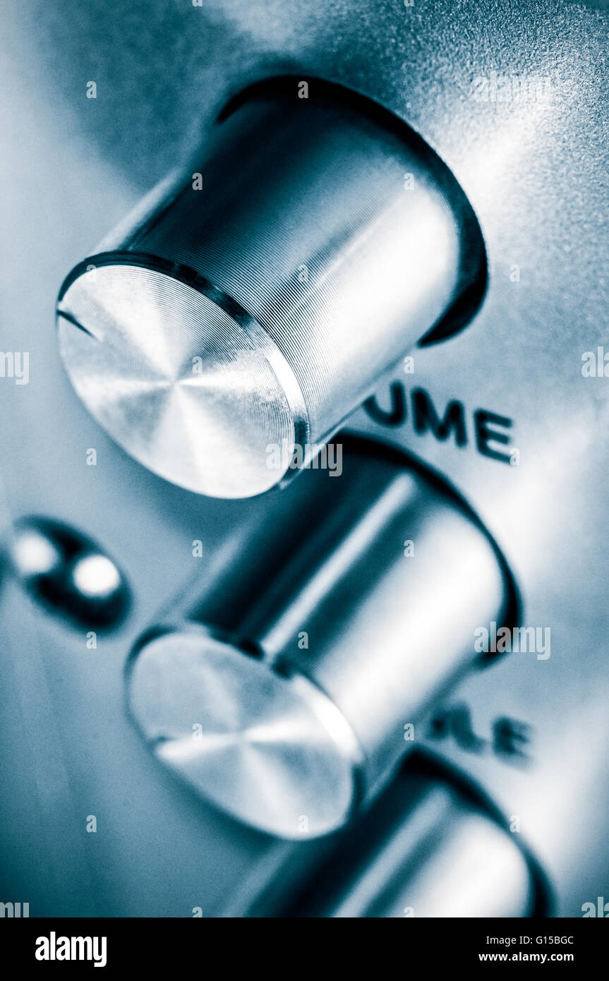 Detail of sound volume controls in vintage style Stock Photo - Alamy