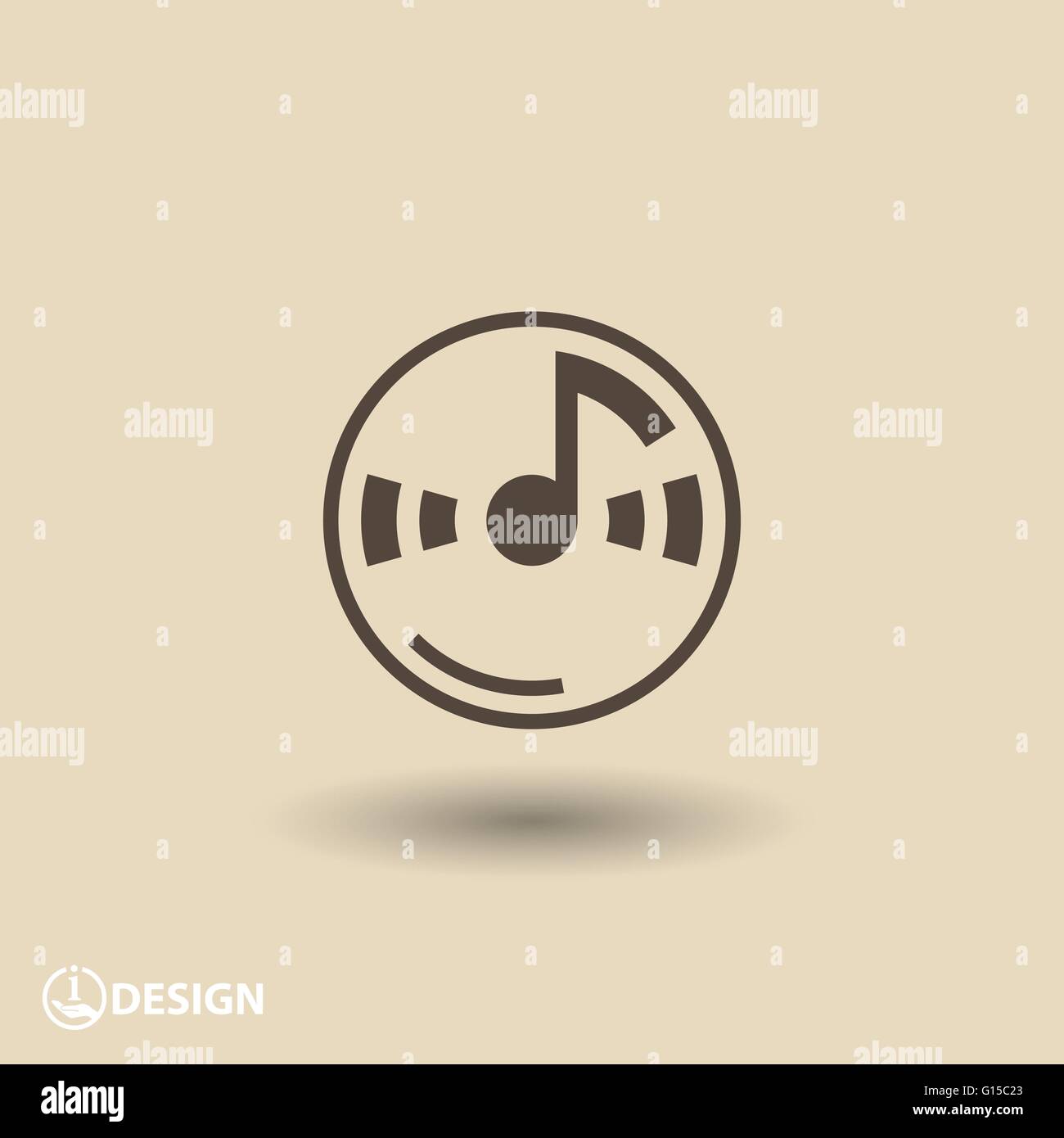 music note on cd icon Stock Vector Image & Art - Alamy