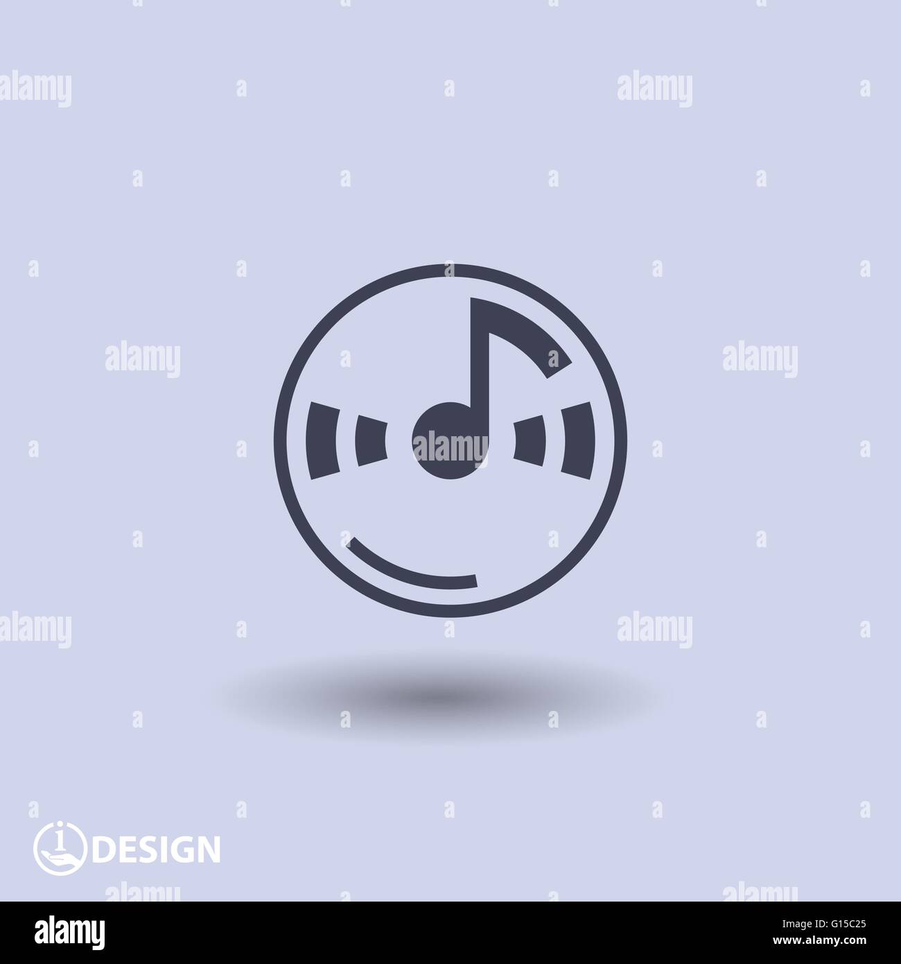 music note on cd icon Stock Vector Image & Art - Alamy