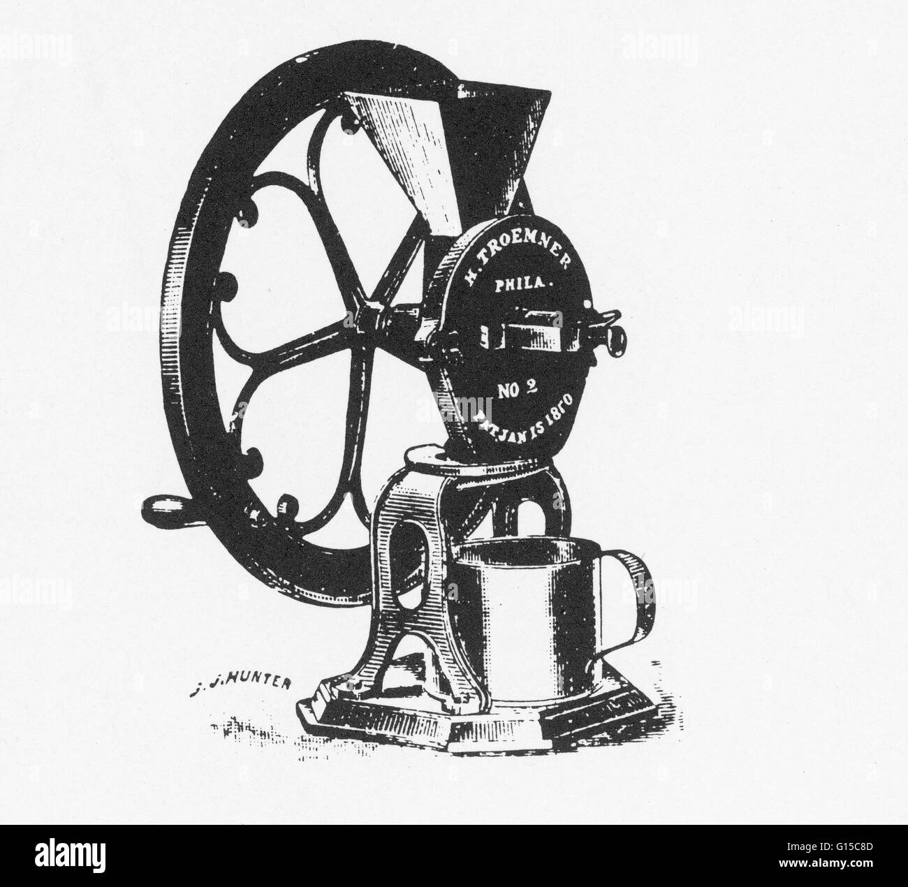 An illustration of a drug mill from the late 19th century. Drug mills ...