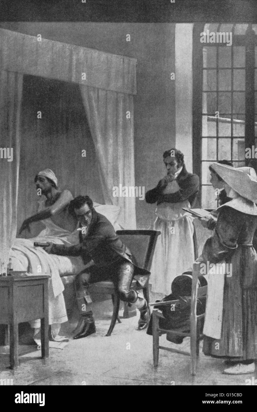 Stethoscope, rene laennec 1816 Black and White Stock Photos & Images ...