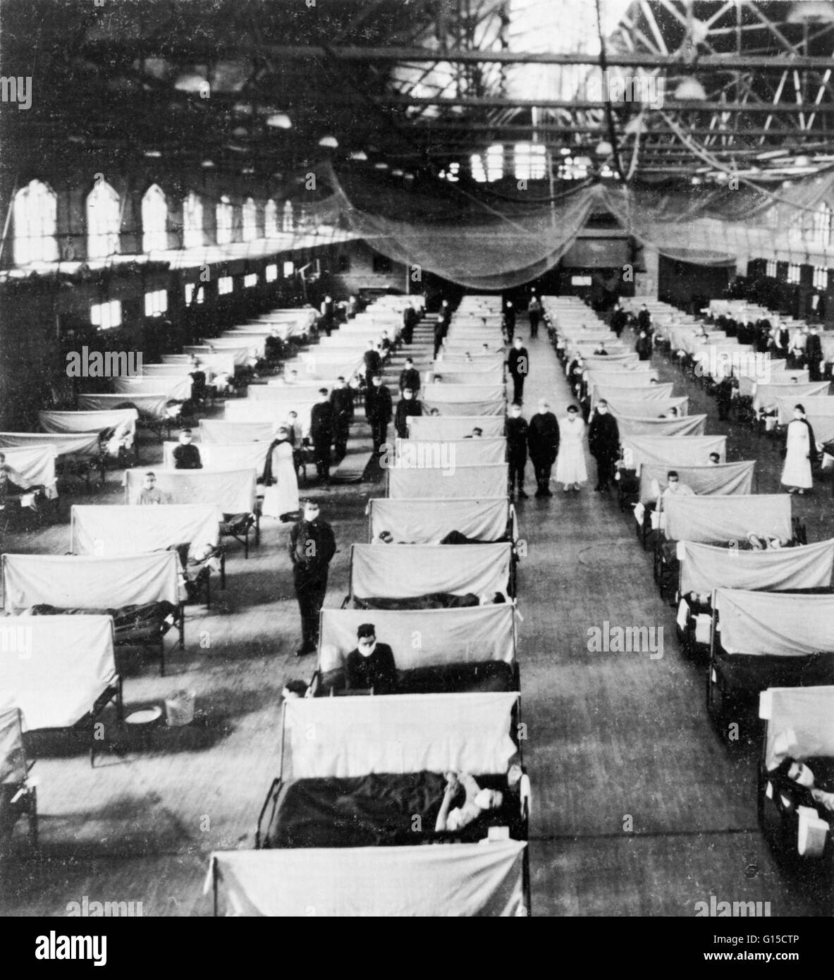 Flu patients being treated at Iowa State University in a Gymnasium ...