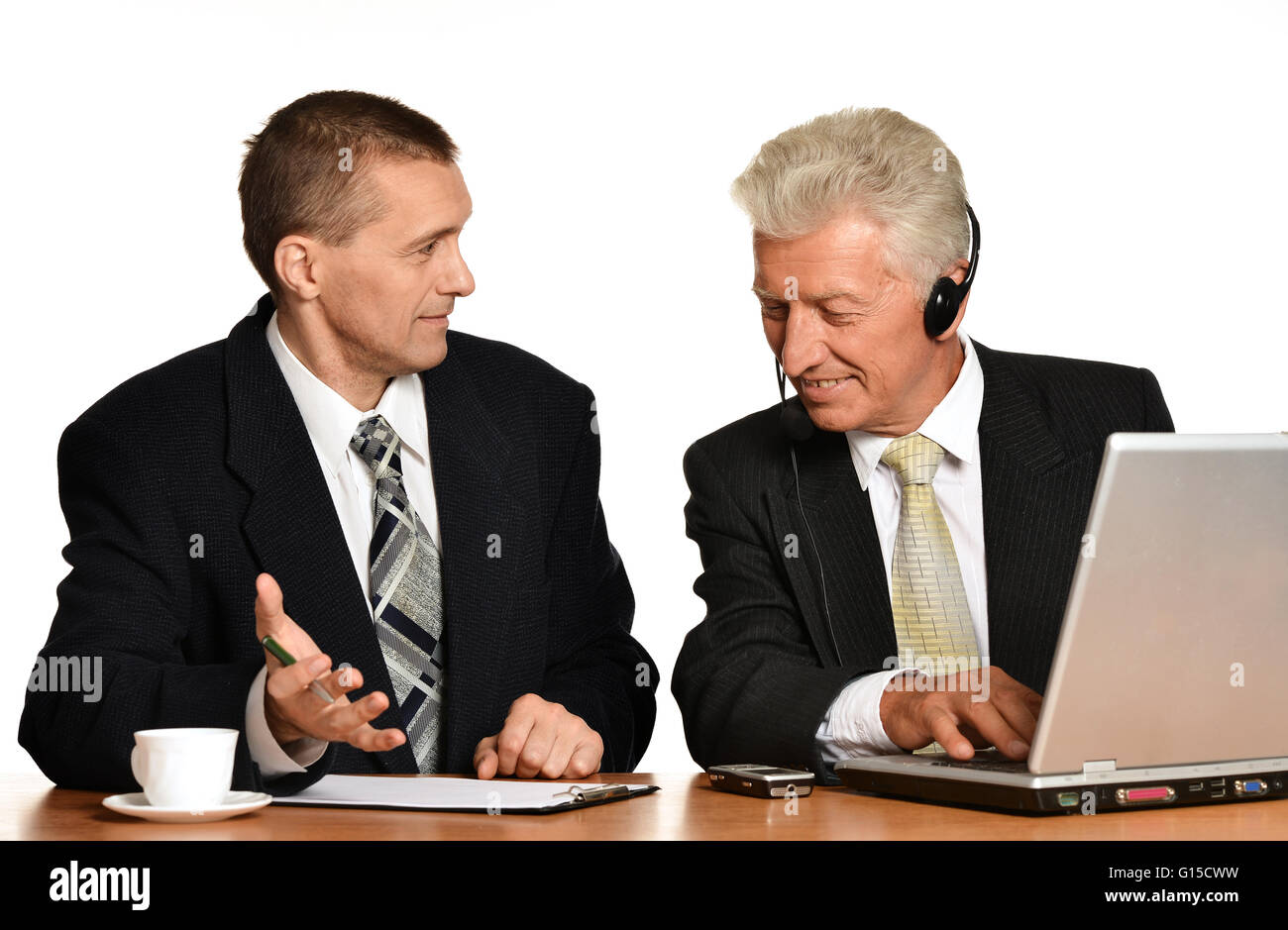 Portrait two businessmen clipboard hi-res stock photography and images ...
