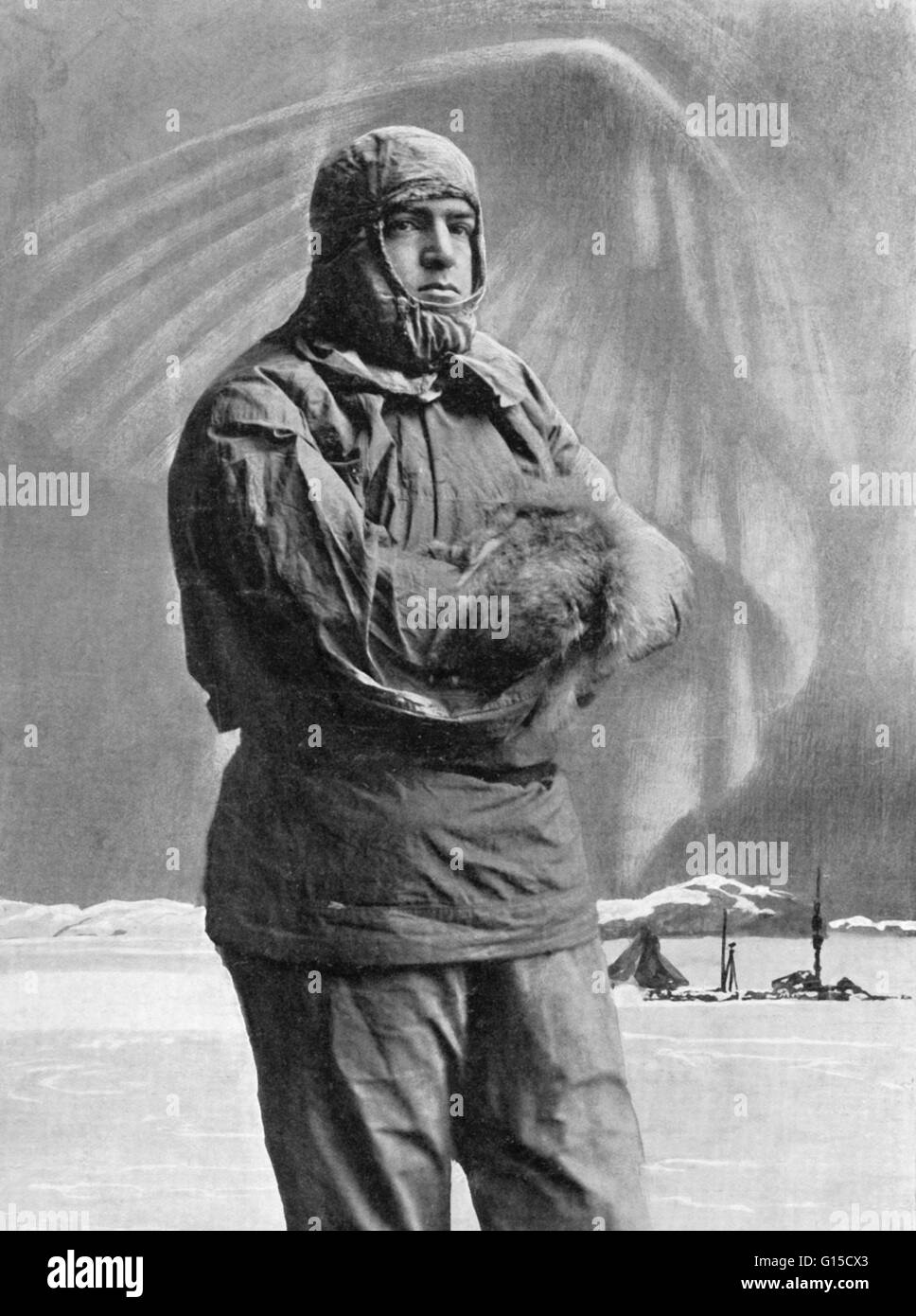 Sir Ernest Henry Shackleton (1874-1922), in 1914, Irish explorer of the ...