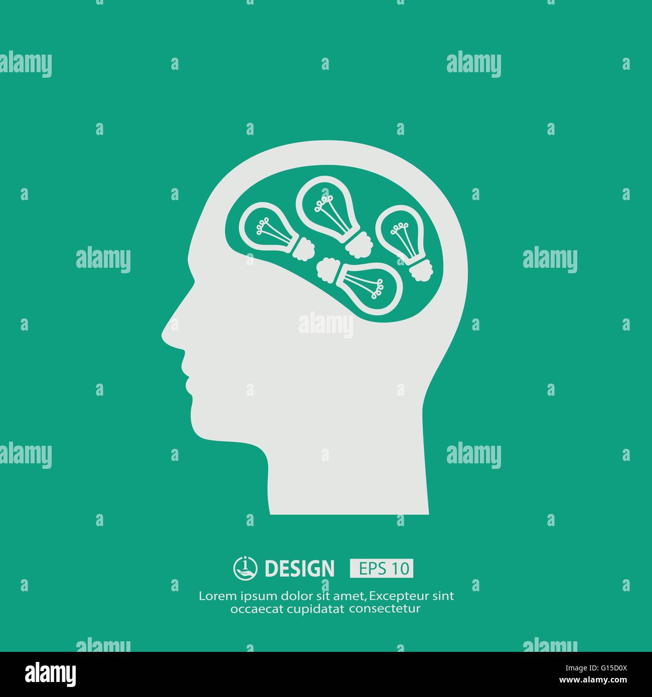 bulb AND head icon Stock Vector Image & Art - Alamy