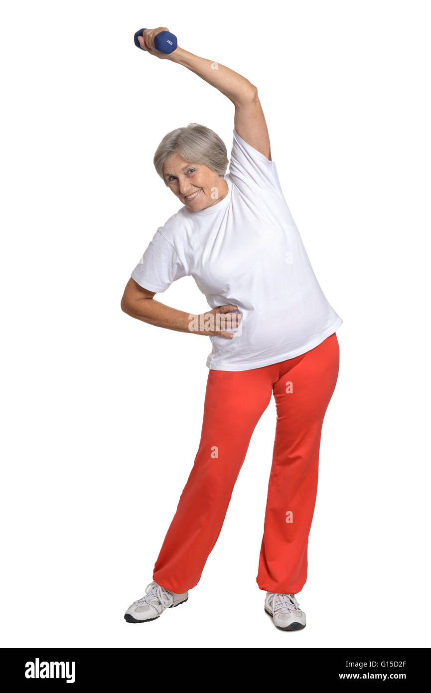 Senior woman exercising Stock Photo - Alamy