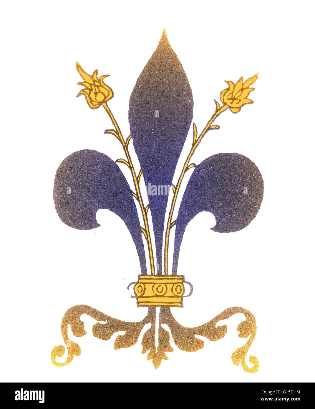 Fleur-de-Lis, Emblem of France, from a 15th century Engraving Stock ...