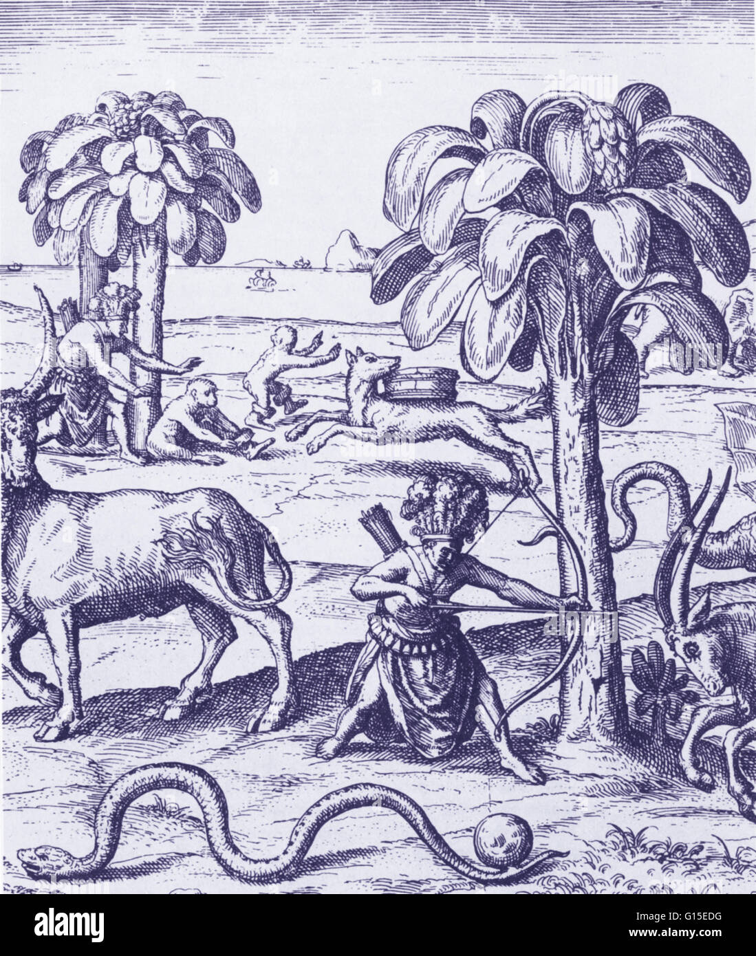 The first drawing in which apes and men appeared together was this ...