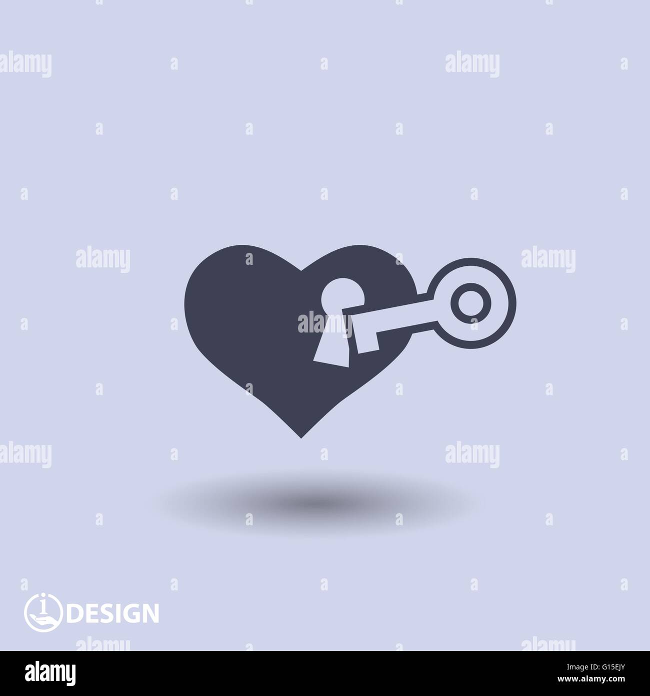 heart with key icon Stock Vector Image & Art - Alamy