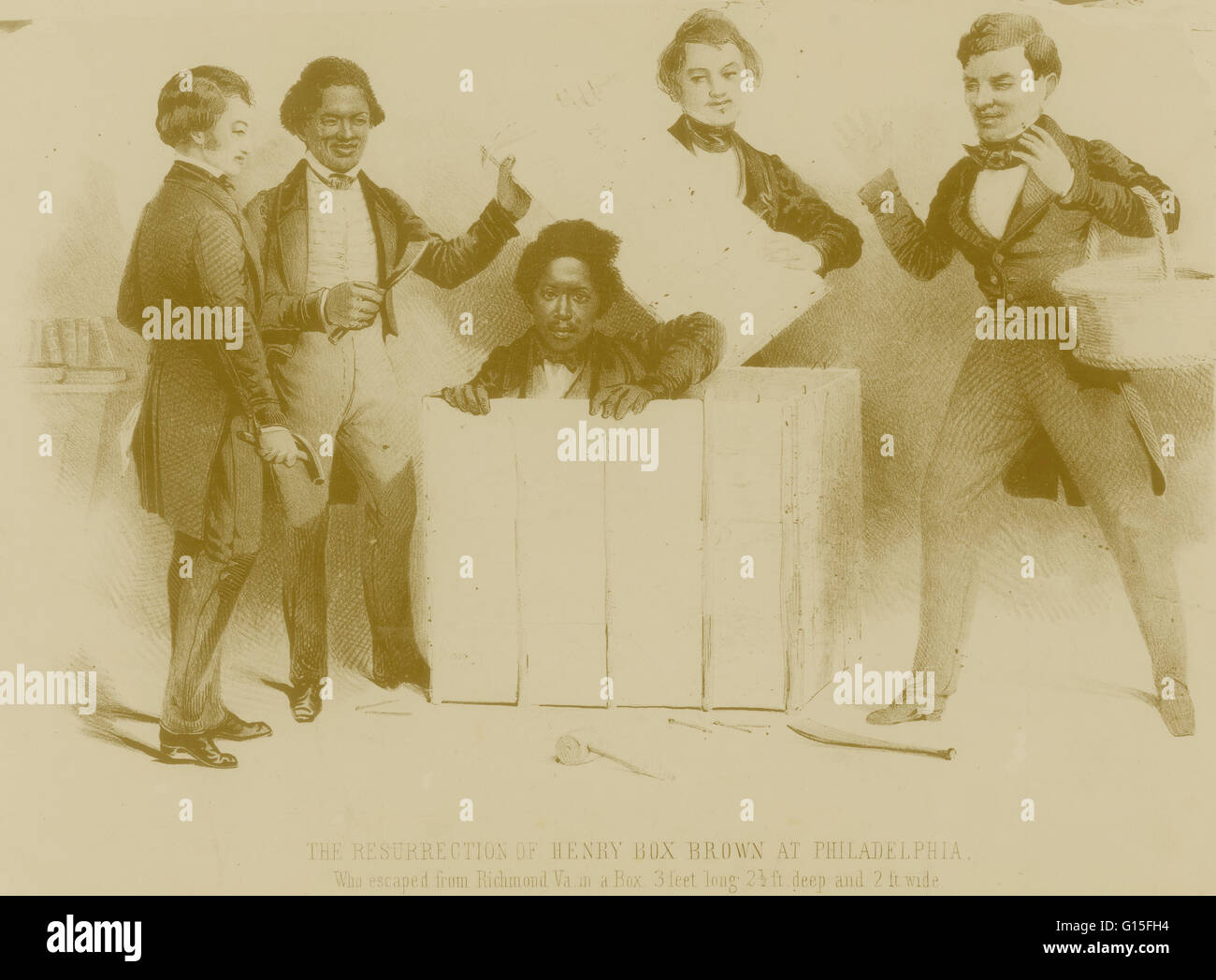 The Resurrection of Henry Box Brown at Philadelphia, who escaped from ...