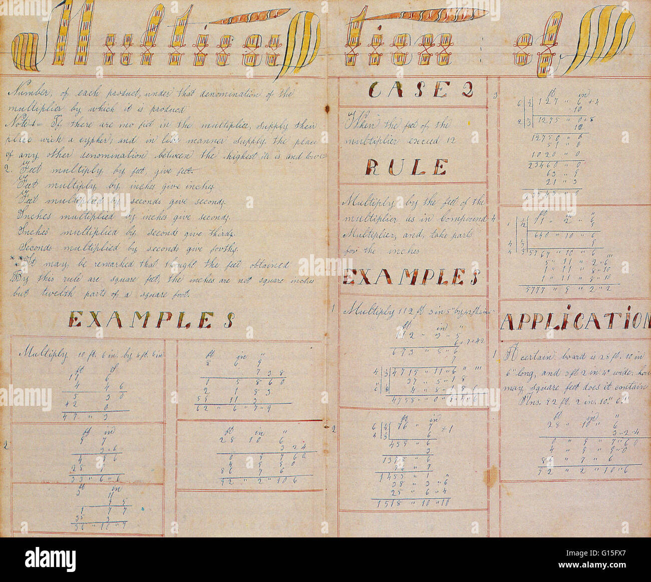 19th century school math book of Jonathan Stoltzfus, an Amish student ...