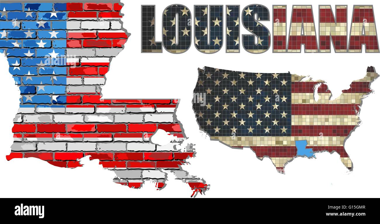 Louisiana us usa flags Stock Vector Images - Alamy