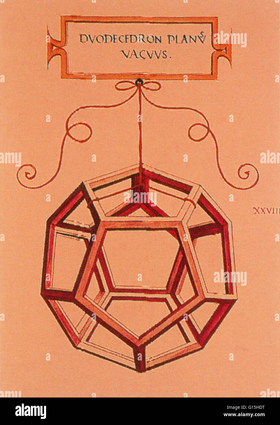 An illustration of a dodecahedron, the platonic symbol of the cosmos ...