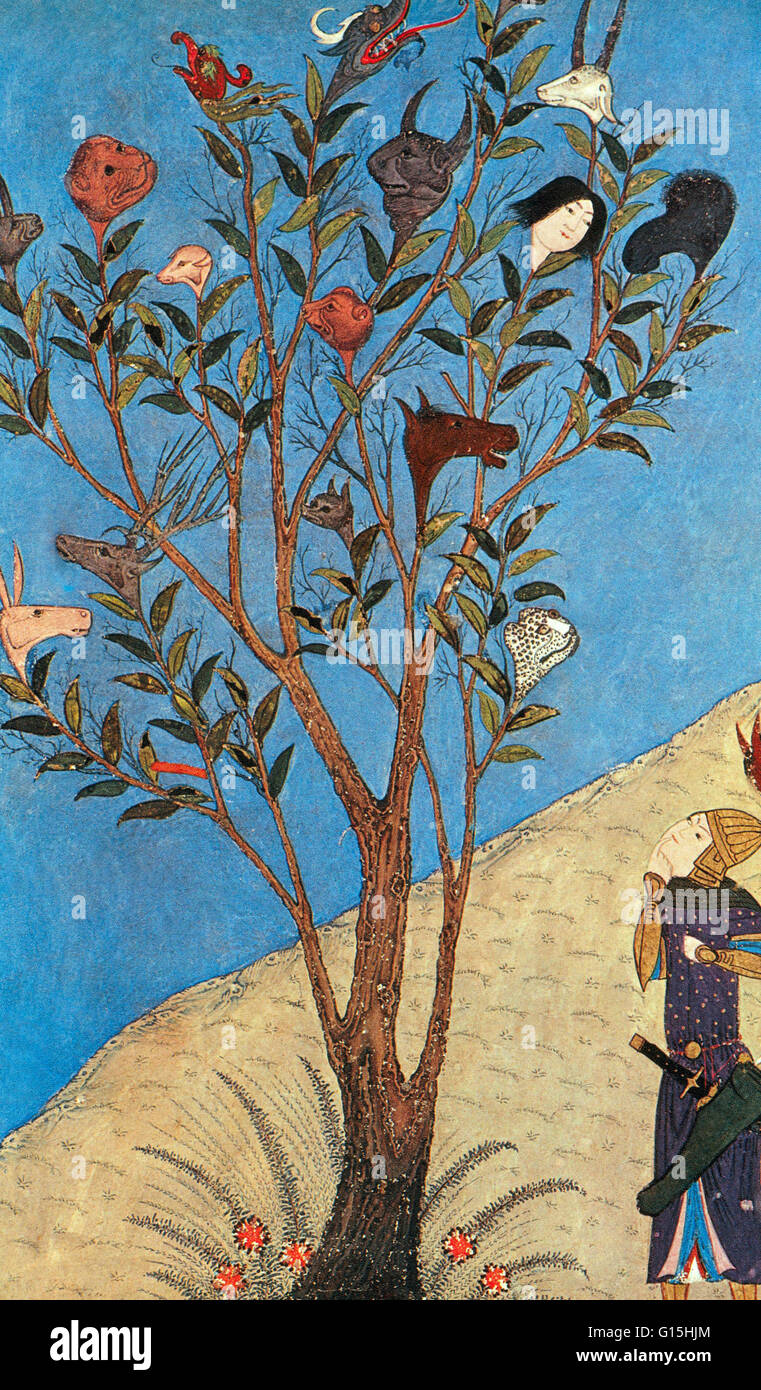 Alexander the Great listening to the Oracular tree at the end of the ...