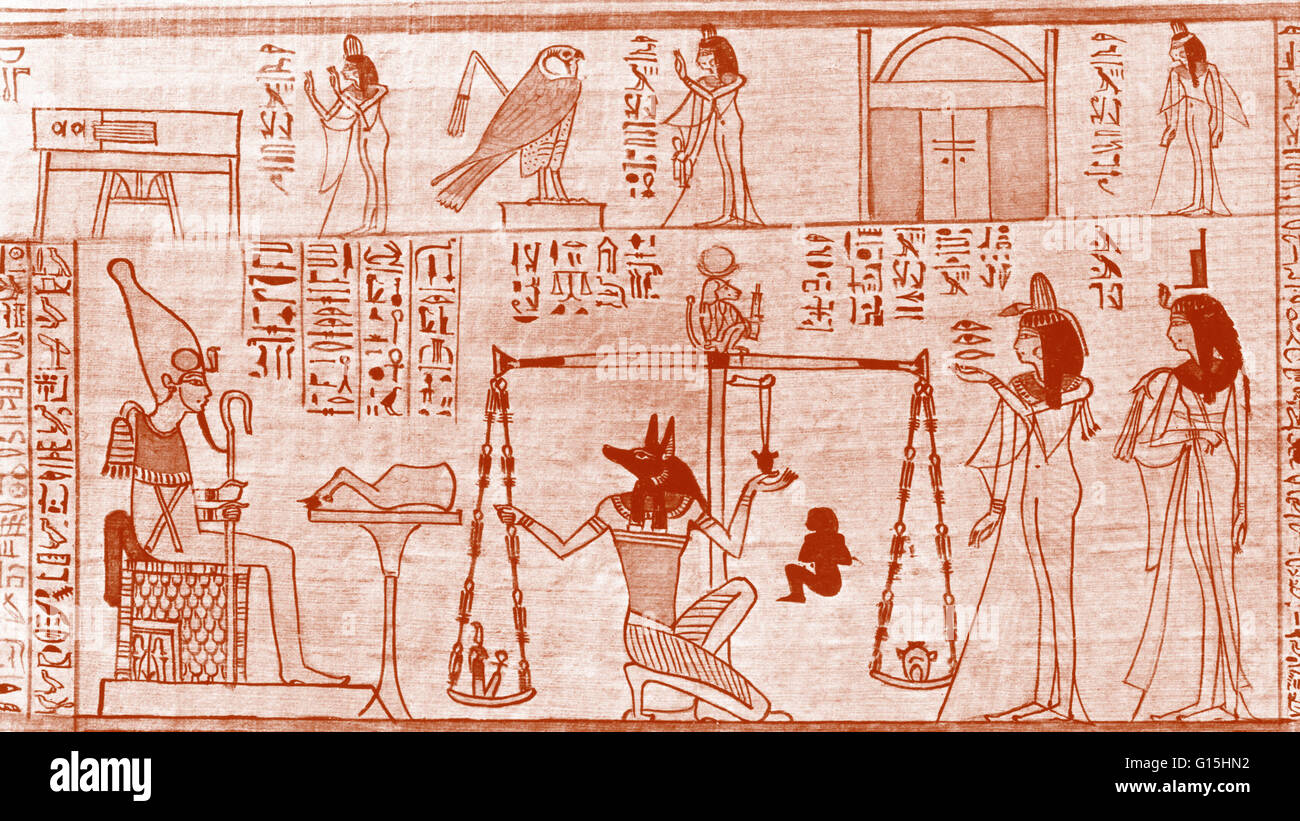The Weighing of the Heart. A papyrus showing Princess Entiu-ny from the ...
