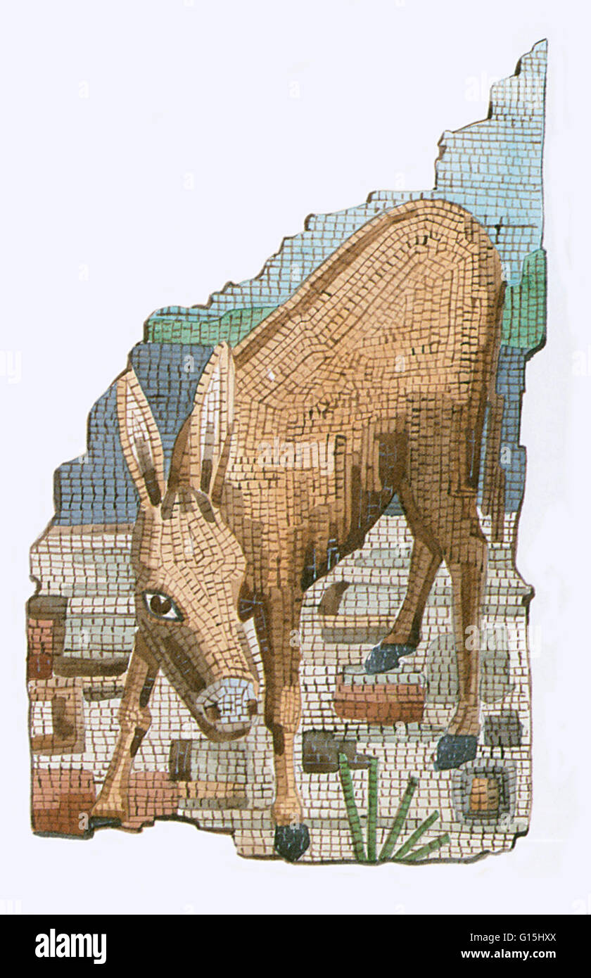 A mosaic illustrating a scene from Apuleius' 2nd century AD text The ...