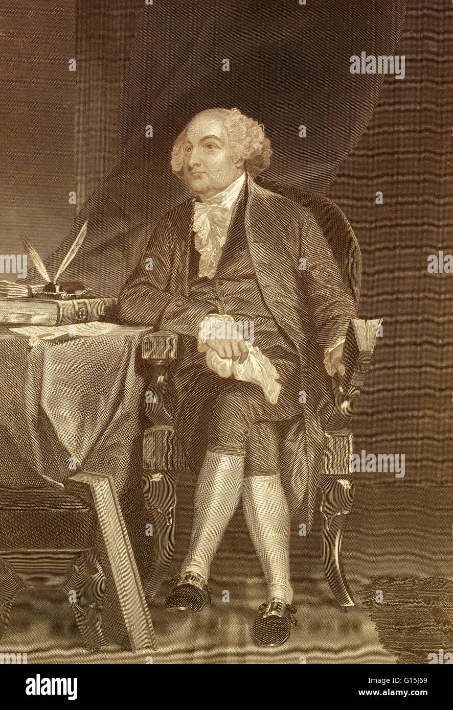 Color enhanced portrait of John Adams (1735-1826), the second president ...