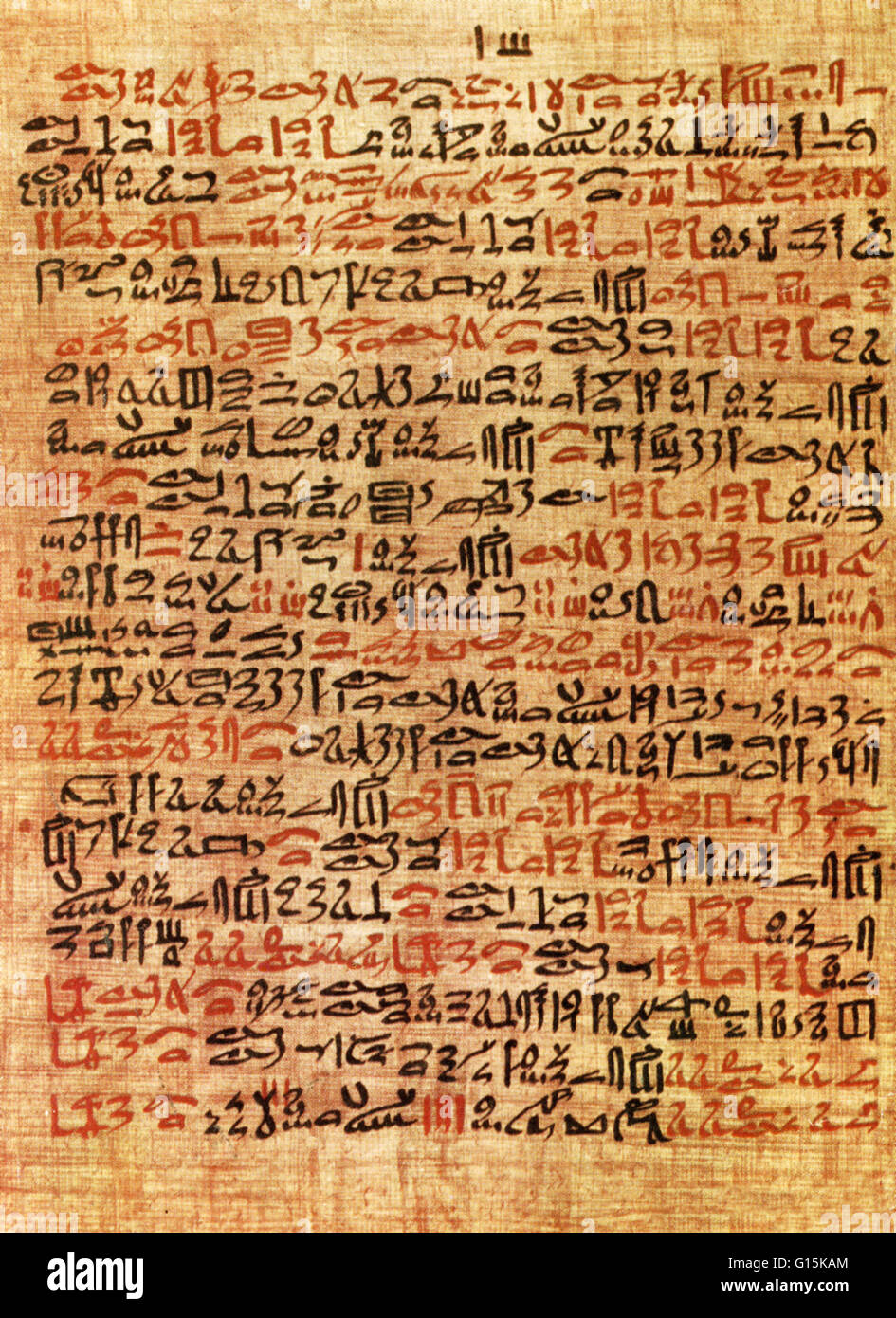 Column 61 of the Ebers Medical Papyrus, New Kingdom, Eighteenth Dynasty ...