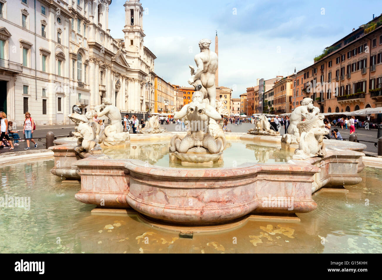 The Moor Fountain (Fontana del Moro), Piazza Navona, Rome, Unesco World ...
