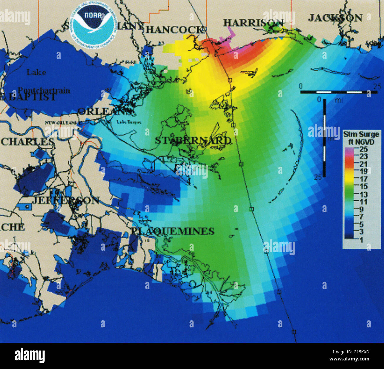 Estimated storm surge during Hurricane Camille using a computer model ...