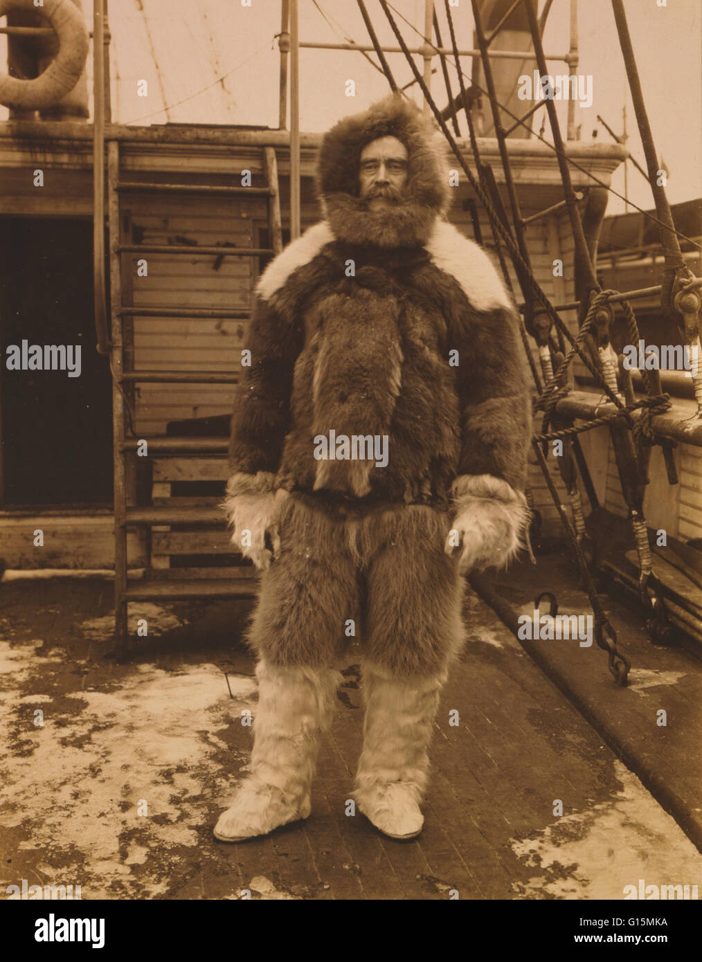 Peary on the main deck of steamship Roosevelt. Robert Edwin Peary, Sr ...