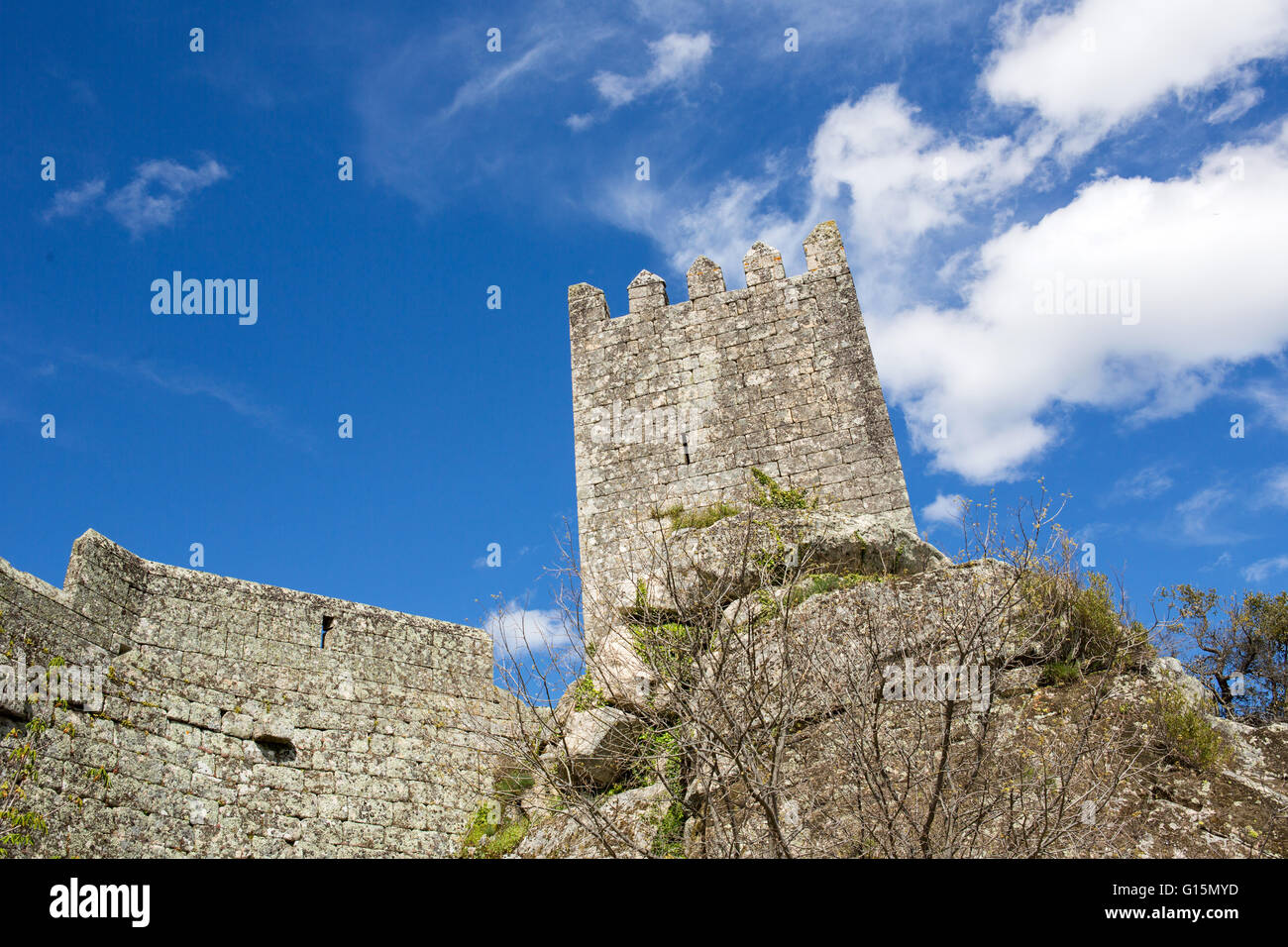Sortelha Castle, Historic village near Covilha, Portugal Stock Photo ...