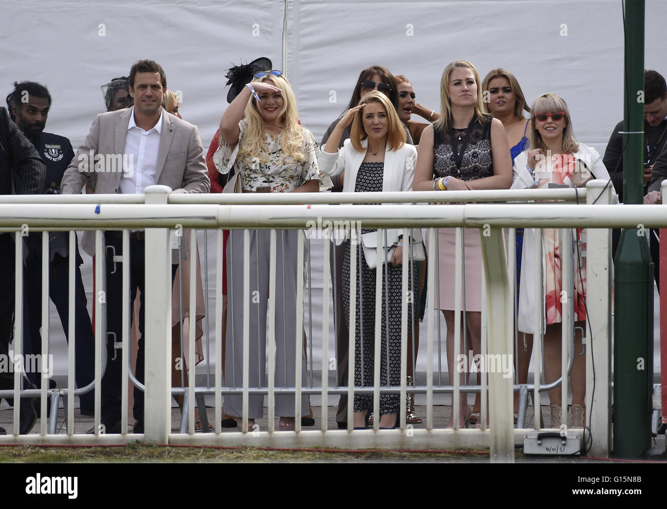 Hollyoaks cast members Stephanie Waring, Jessica Fox, Jamie Lomas and ...