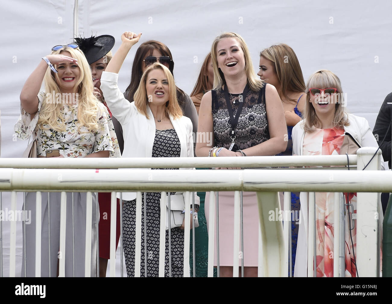 Hollyoaks cast members Stephanie Waring, Jessica Fox, Jamie Lomas and ...