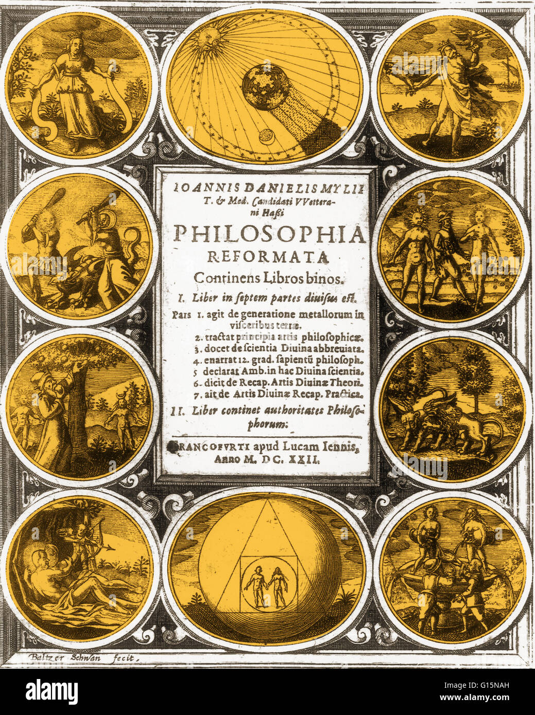 Frontispiece of an alchemical treatise, 1622. Alchemy was the pseudo ...