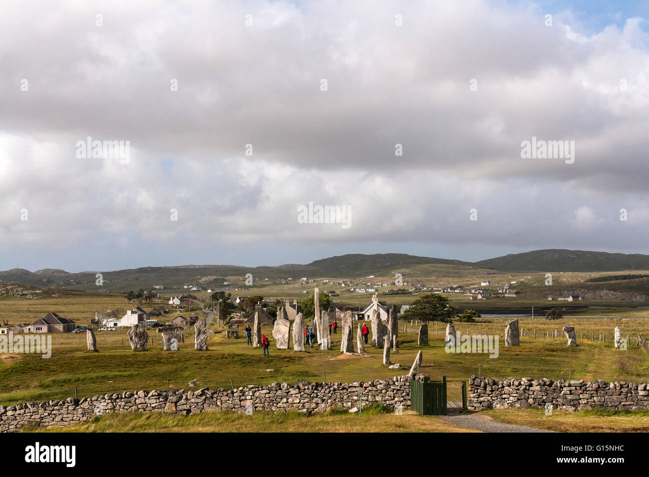 The standing stones of Callanish/ Calanais, Isle of Lewis. Outer ...