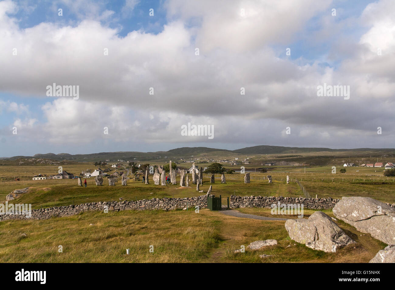 The standing stones of Callanish/ Calanais, Isle of Lewis. Outer ...